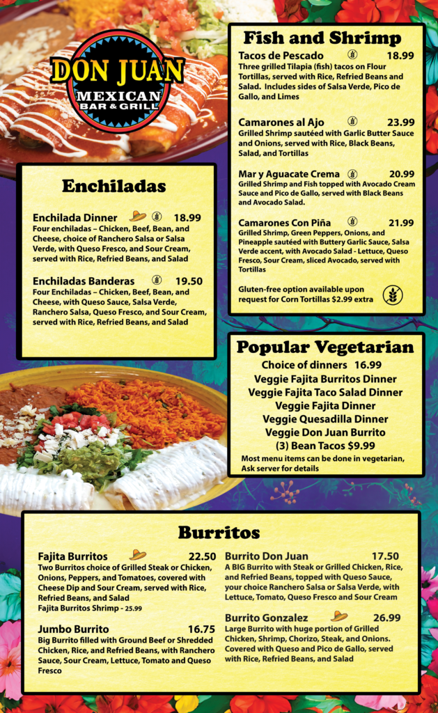 Menu - Don Juan Mexican Bar & Grill
